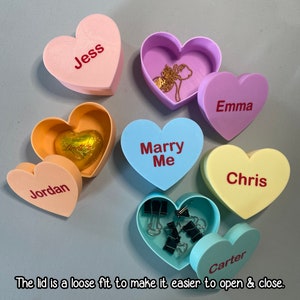 Custom 3D Printed Conversation Hearts Gift Boxes, Heart Shaped Box ...