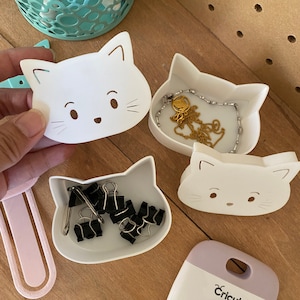 Cat Jewelry Box, 3D Printed, Kawaii Desk Accessories, Stationary Holder ...