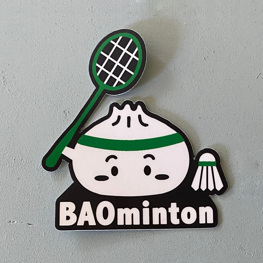 Baominton Sticker, Badminton Stickers, Asian Food Pun Stickers, Vinyl ...