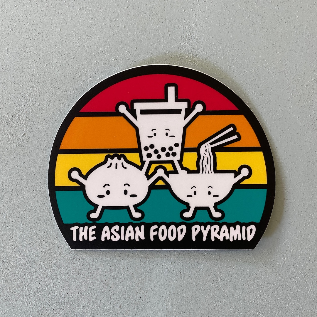 Asian Food Pyramid Sticker, Dumpling Stickers, Asian Food Pun Stickers ...