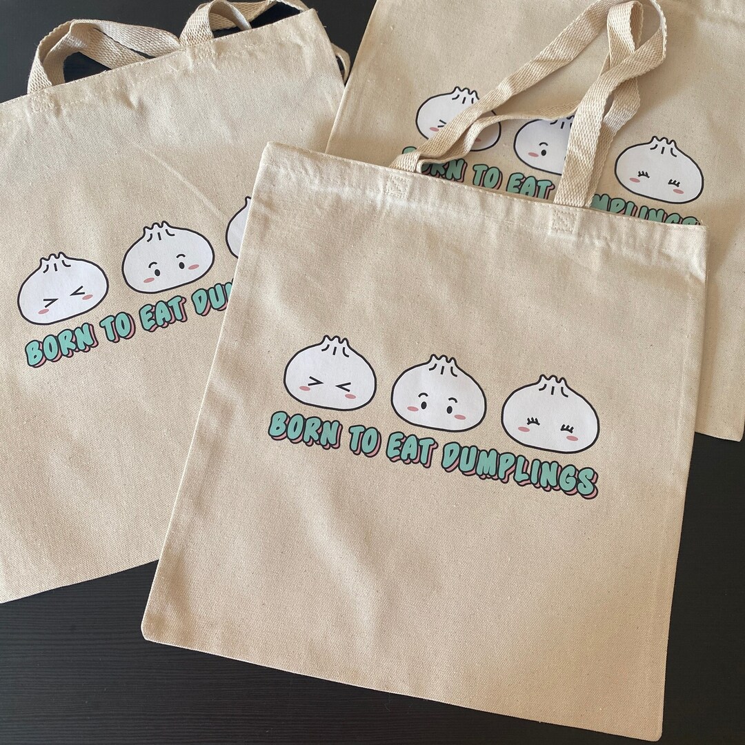 Kawaii Dumplings Canvas Tote Bag, Dumpling Bag, Gift for Foodies ...