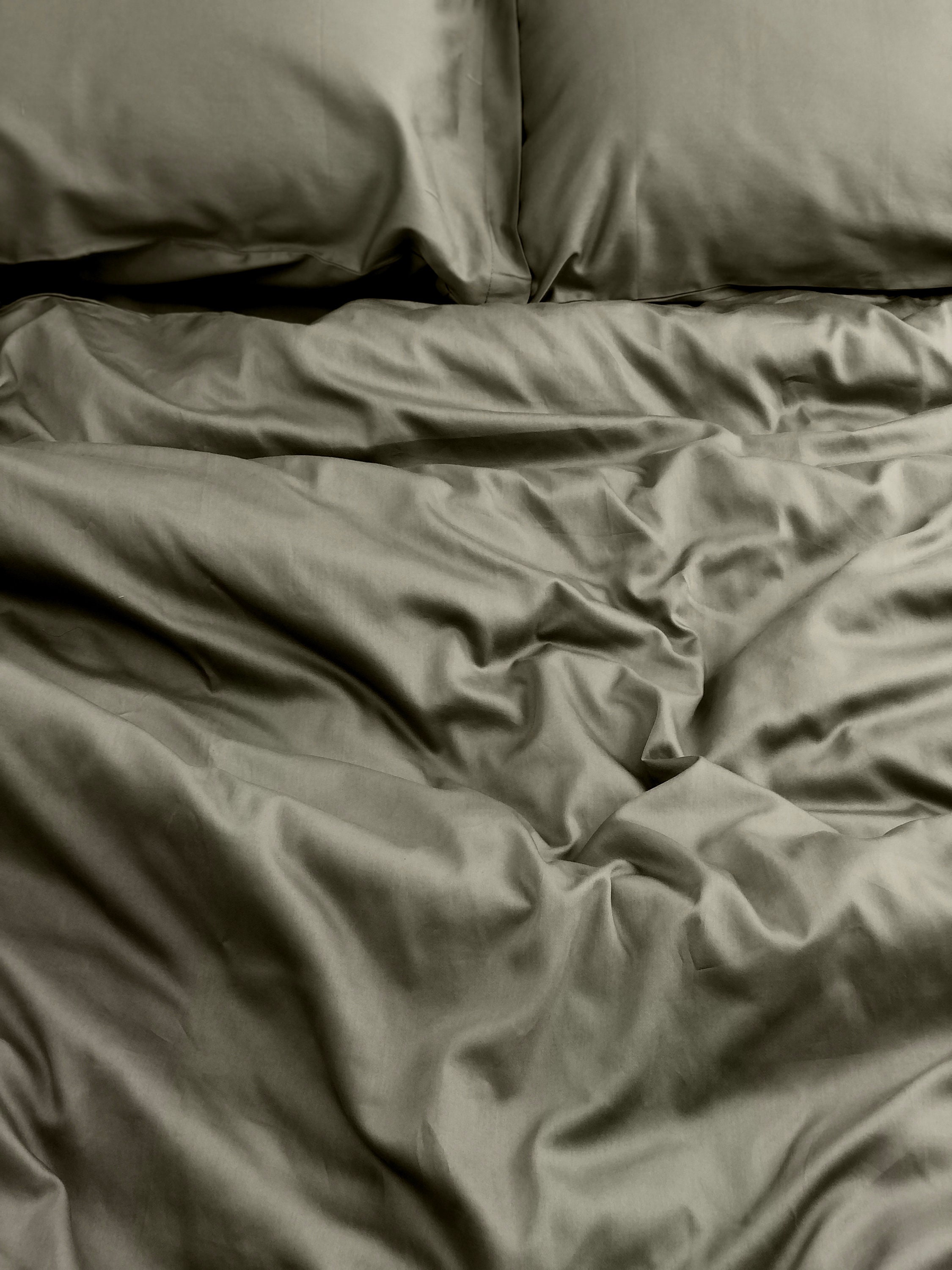 Flat Sheet Moss, Natural 100% Cotton, Sateen, Custom Sizes | Cozy ...