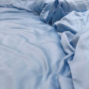 Flat Sheet Sky Blue, Natural 100% Cotton, Sateen, Queen, Full, Twin ...
