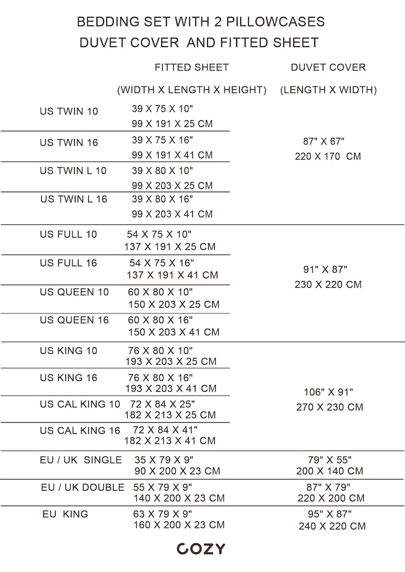 Fitted Bedding Set 4 Pcs Lilac, Natural Sateen 100% Cotton, 1 Duvet ...