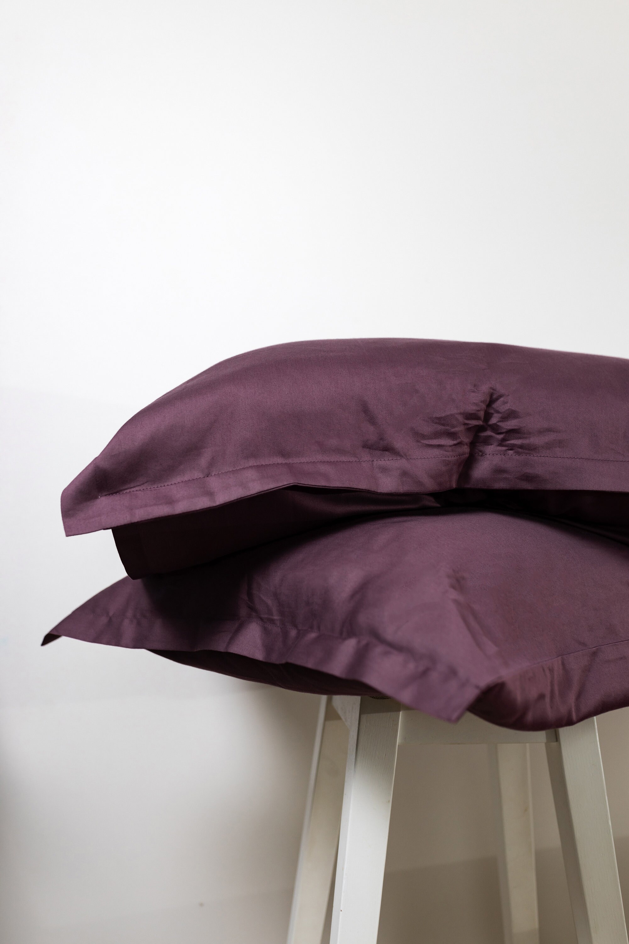 Fitted Sheet Plum, Natural 100% Cotton, Sateen, Queen, Full, Twin ...
