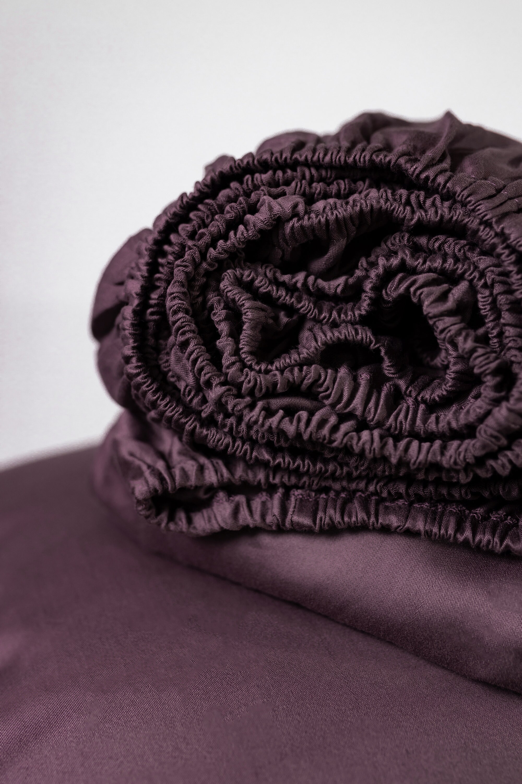 Fitted Sheet Plum, Natural 100% Cotton, Sateen, Queen, Full, Twin ...