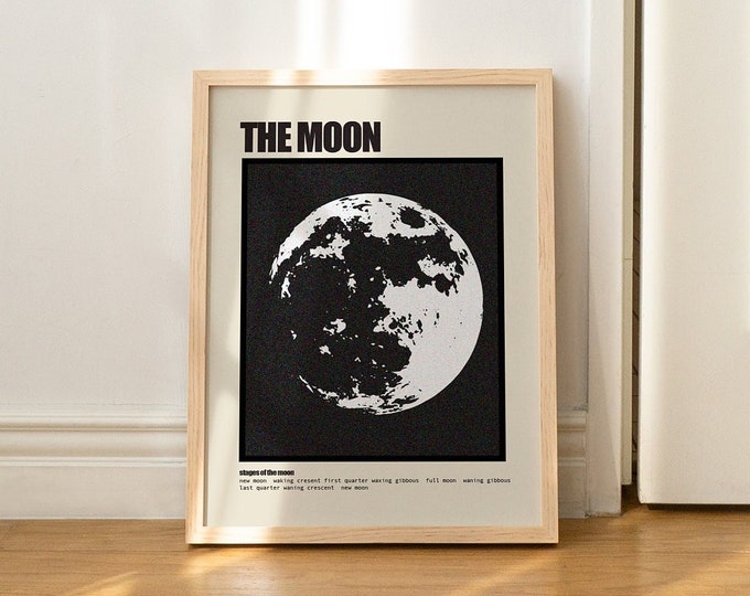 Vintage Moon Poster, Moon Print, Downloadable Print, Poster Print ...