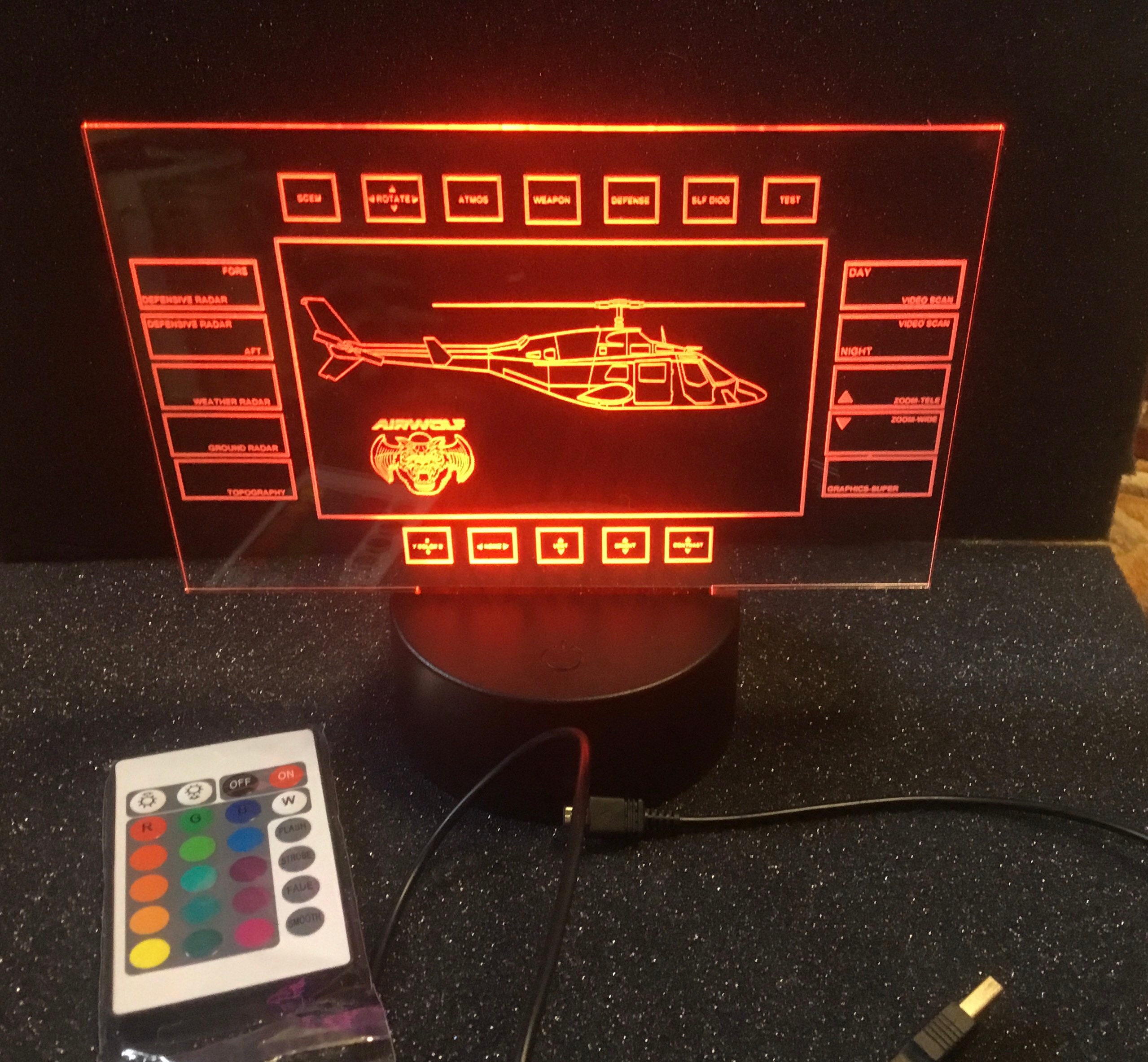 Airwolf Lighted Screen Display Edge Lit - Etsy