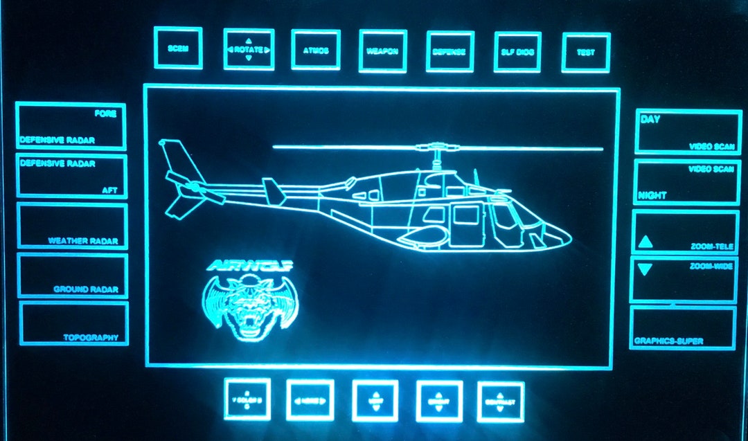Airwolf Lighted Screen Display Edge Lit - Etsy