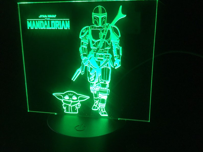The Mandalorian and Grogu LED Lamp - Etsy