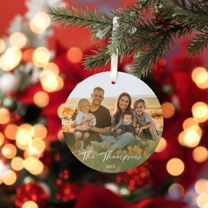 Personalized Photo Ornament Any Picture & Text Xmas Keepsake Custom ...