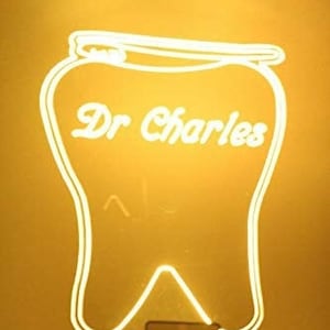 Tooth and Brush Dental Dentist Night Light up Table Desk Lamp LED ...