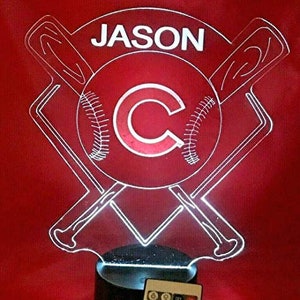 Chicago Cubs Night Light up Table Lamp Baseball Stadium Sports | Etsy