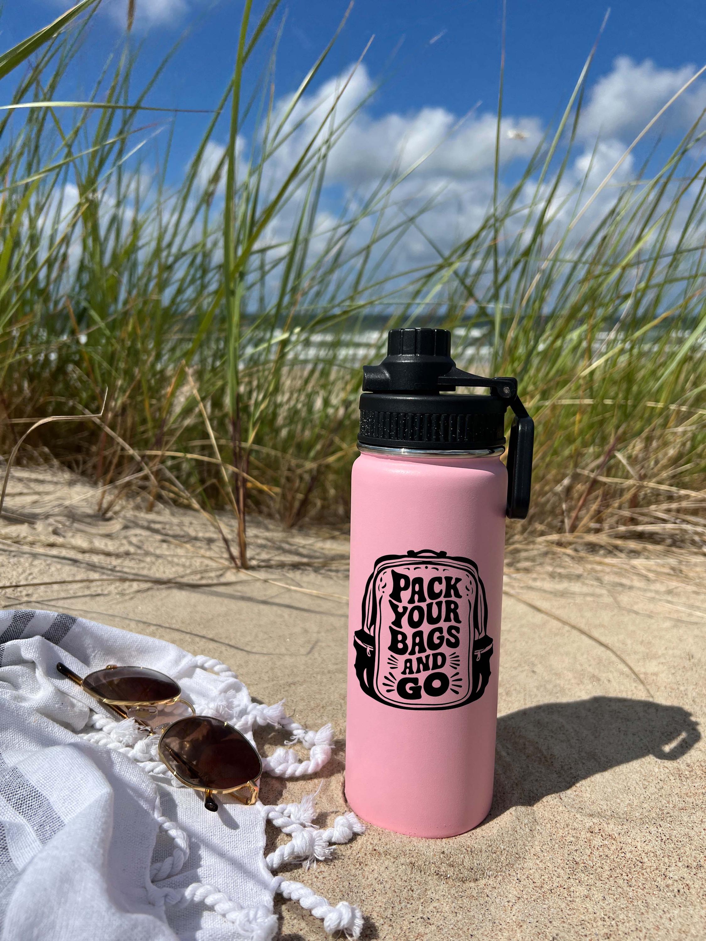 Pack Your Bags and Go Sports Water Bottle 18/32 Oz Stainless Steel ...