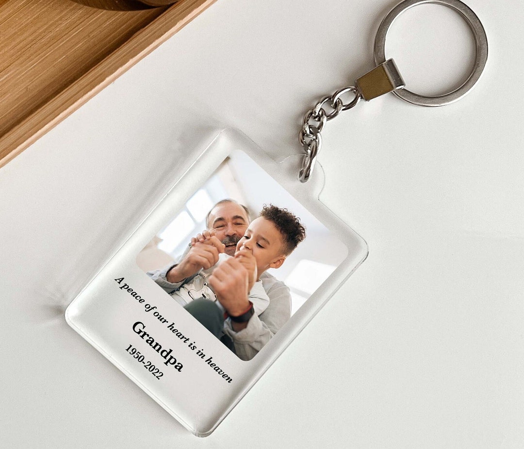 Custom Personalized Photo Key Chain Picture Keychain in Loving Memory ...
