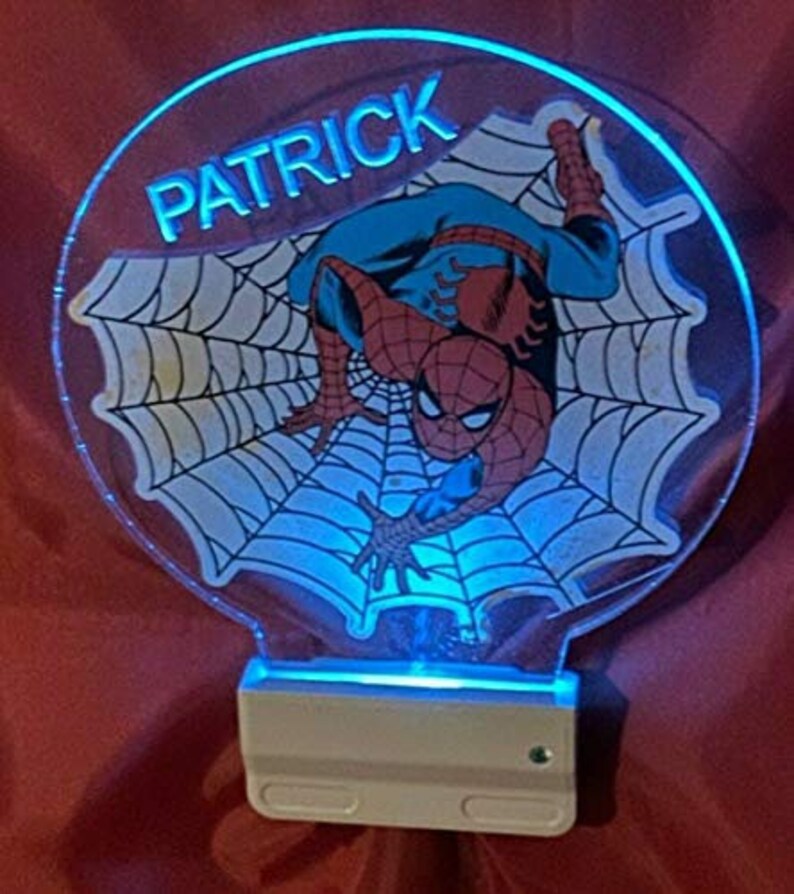 Spider Man Superheroes Night Light Multi Color Personalized - Etsy