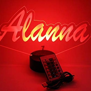 Script Cursive Custom Shape Any Name Made to Order Room Night Light up ...