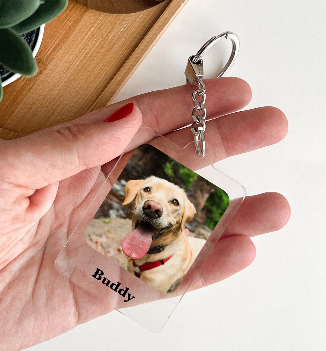 Custom Pet Keychain Dog Cat Cute Keychain Pet Portrait Gift - Etsy