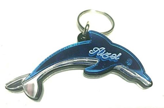 Dolphin Keychain Personalized Custom Name Free Engraved Key - Etsy