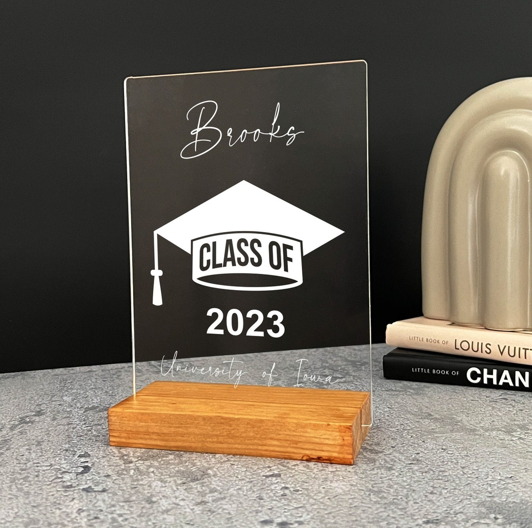 Graduation Class of 2023 Any Year Wood Desk Table Stand Personalized ...