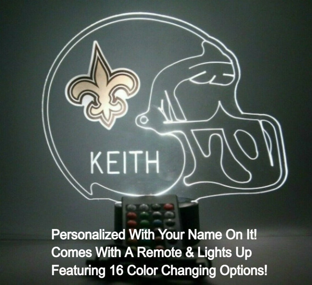 New Orleans Saints Night Light up Table Lamp Football Helmet LED, Hand ...