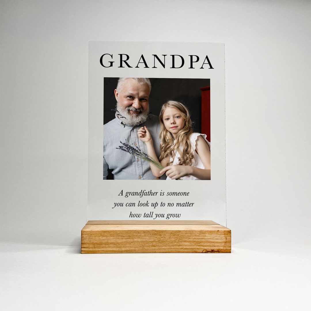 Custom Grandpa Gift - Personalized Acrylic Stand Plaque Block for Him ...