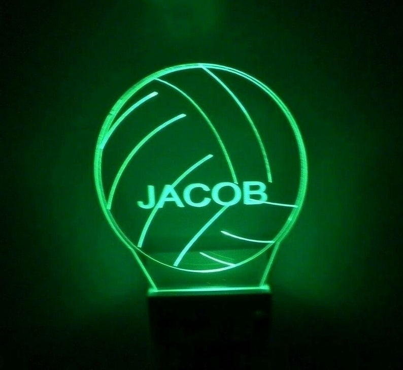 Volleyball Night Light Multi Color Personalized LED Volley - Etsy