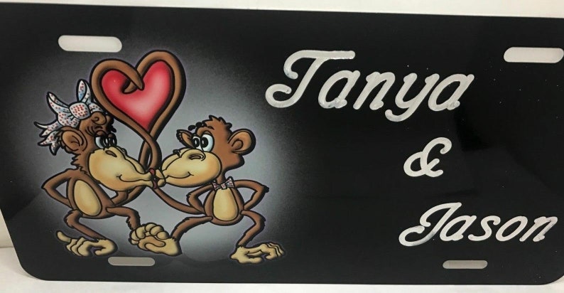 Monkey Couple Kissing Personalized Custom License Vanity Plate - Etsy
