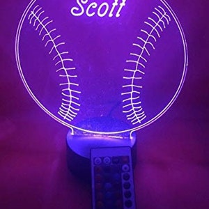 Softball Diamond Ball Sports Night Light up Table Desk Lamp LED ...
