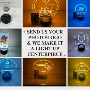 Your Custom Picture Photo/logo Table LED Light up Party Centerpiece ...