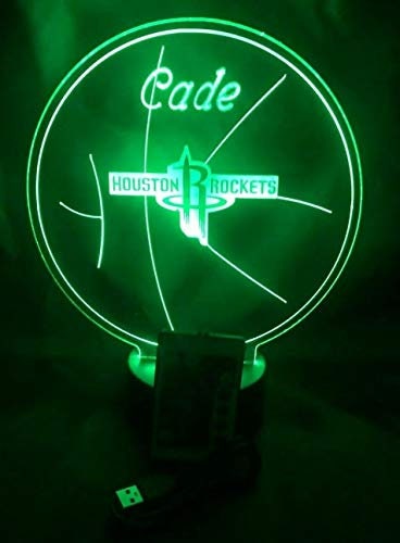 Houston Rockets Basketball Sports Night Light up Table Desk | Etsy