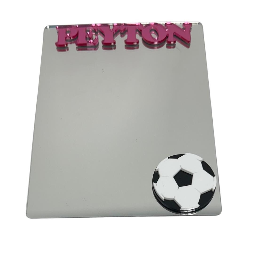 Soccer Ball Locker Mirror Personalized Back to School Magnetic Sports ...