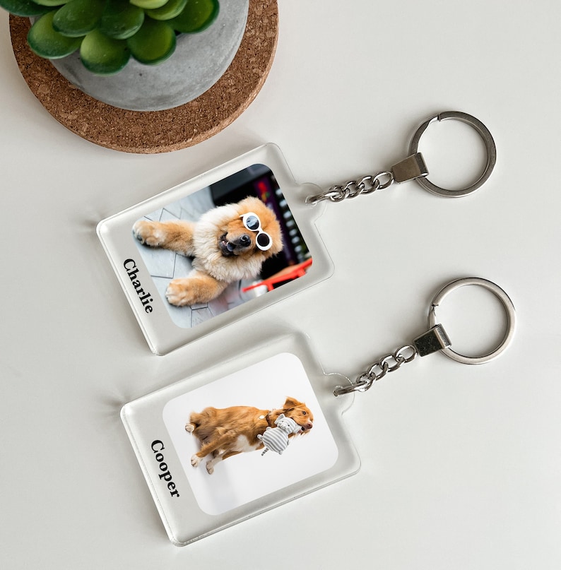 Personalized Dog Keychain, Custom Photo Picture Keychain, Photo Key ...
