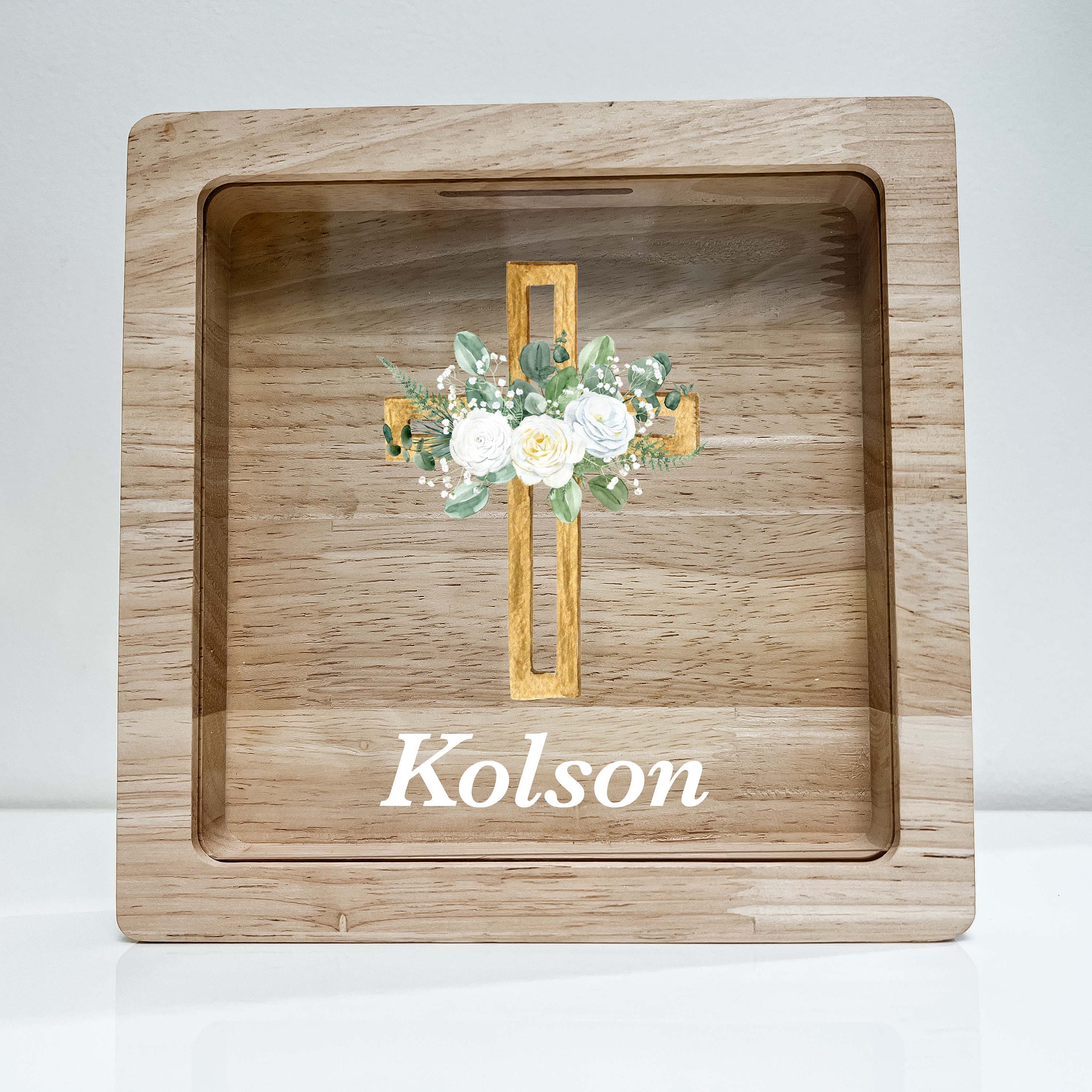 Personalized Baptism Money Box Savings Piggy Bank Coin Bank Nursery ...