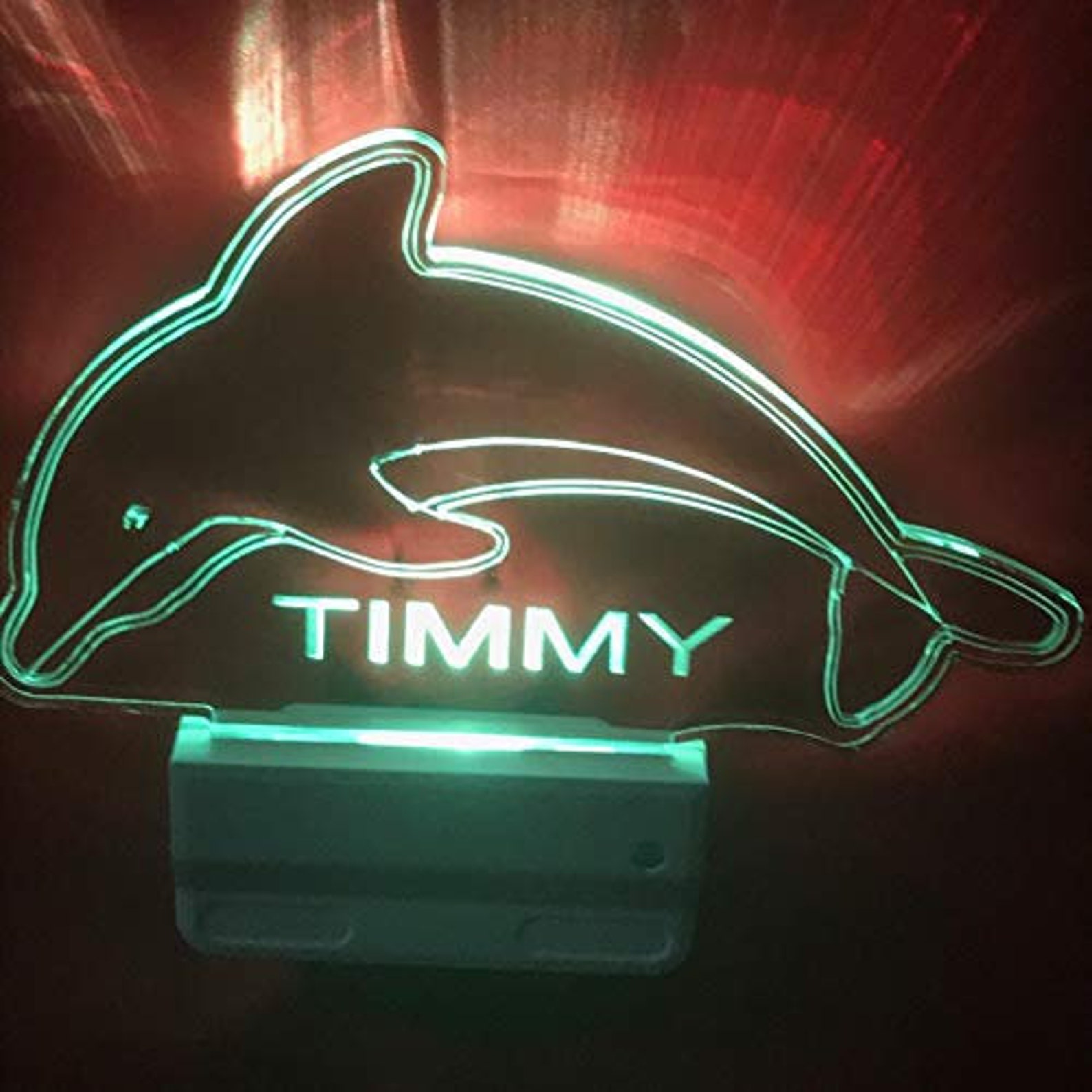 Dolphin Night Light Multi Color Personalized LED Wall Plug-in | Etsy