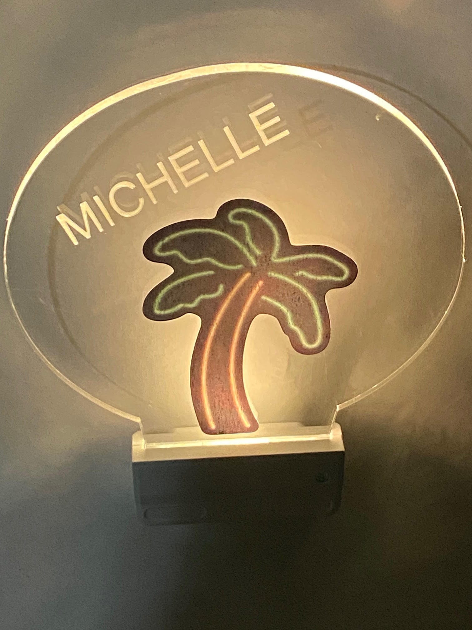 Palm Tree Night Light Multi Color Personalized LED Room Wall Plug-in ...