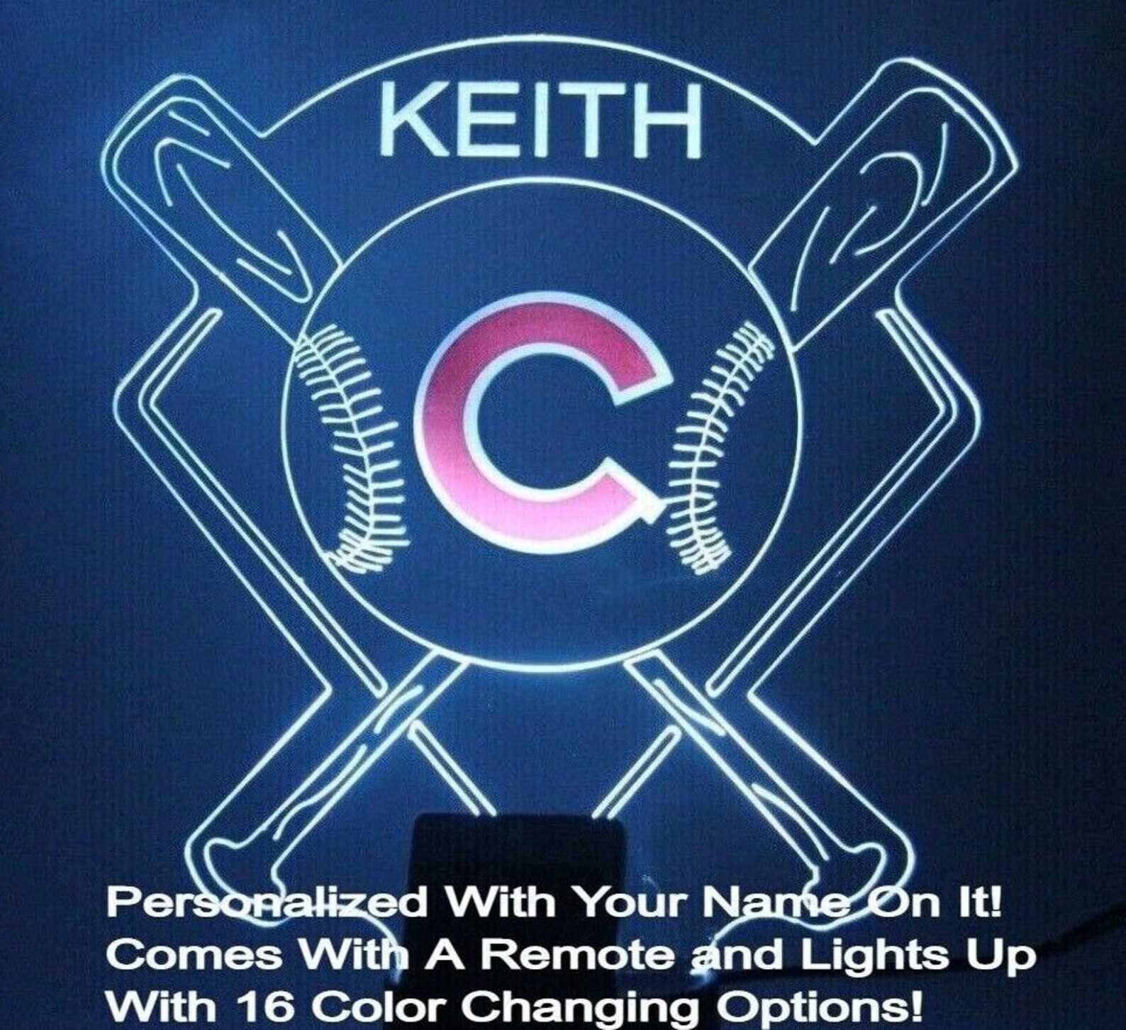 Chicago Cubs Night Light up Table Lamp Baseball Stadium Sports - Etsy