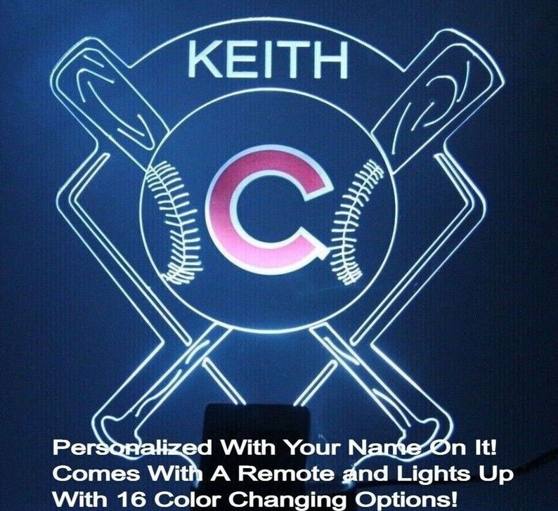 Chicago Cubs Night Light up Table Lamp Baseball Stadium Sports - Etsy