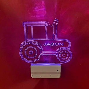 Tractor Night Light Multi Color Personalized LED Wall Plug-in | Etsy