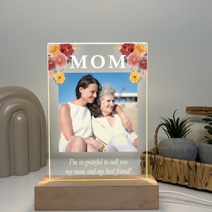 Custom Photo Picture LED Wood Stand Bright Flowers Sign Light up Lamp ...