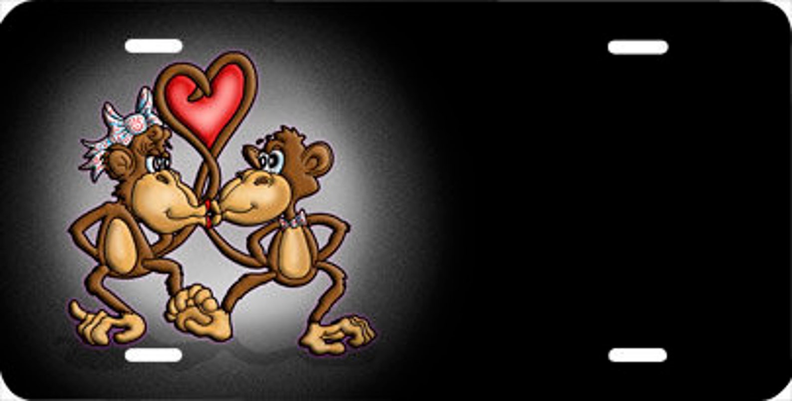 Monkey Couple Kissing Personalized Custom License Vanity Plate | Etsy