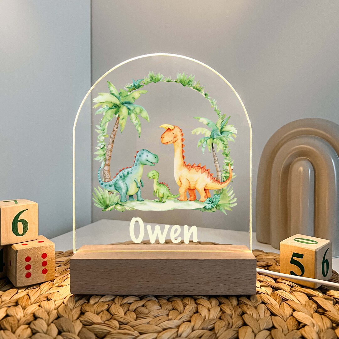 Personalized FREE Custom Dinosaur T. Rex Dino Night LED Lamp for Kids ...
