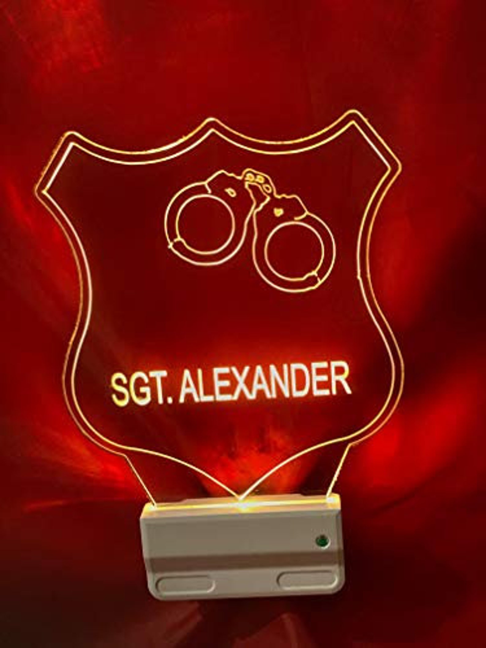 Police Badge Night Light Multi Color Personalized LED Wall | Etsy