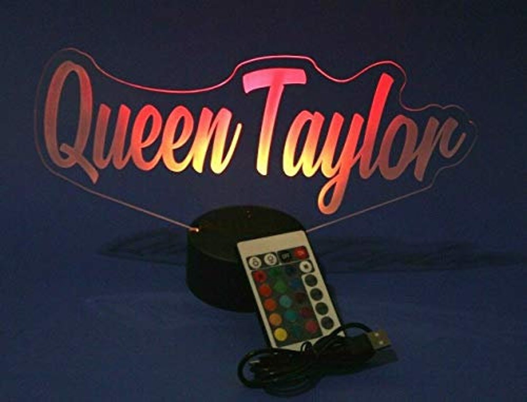 Night Light up Table Lamp LED Personalized Engraved Create Your Own ...