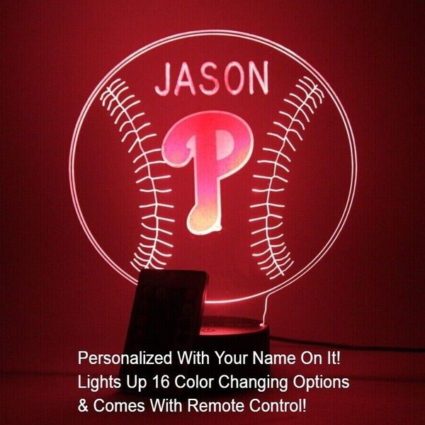 Phillies Baseball Lamp - Etsy