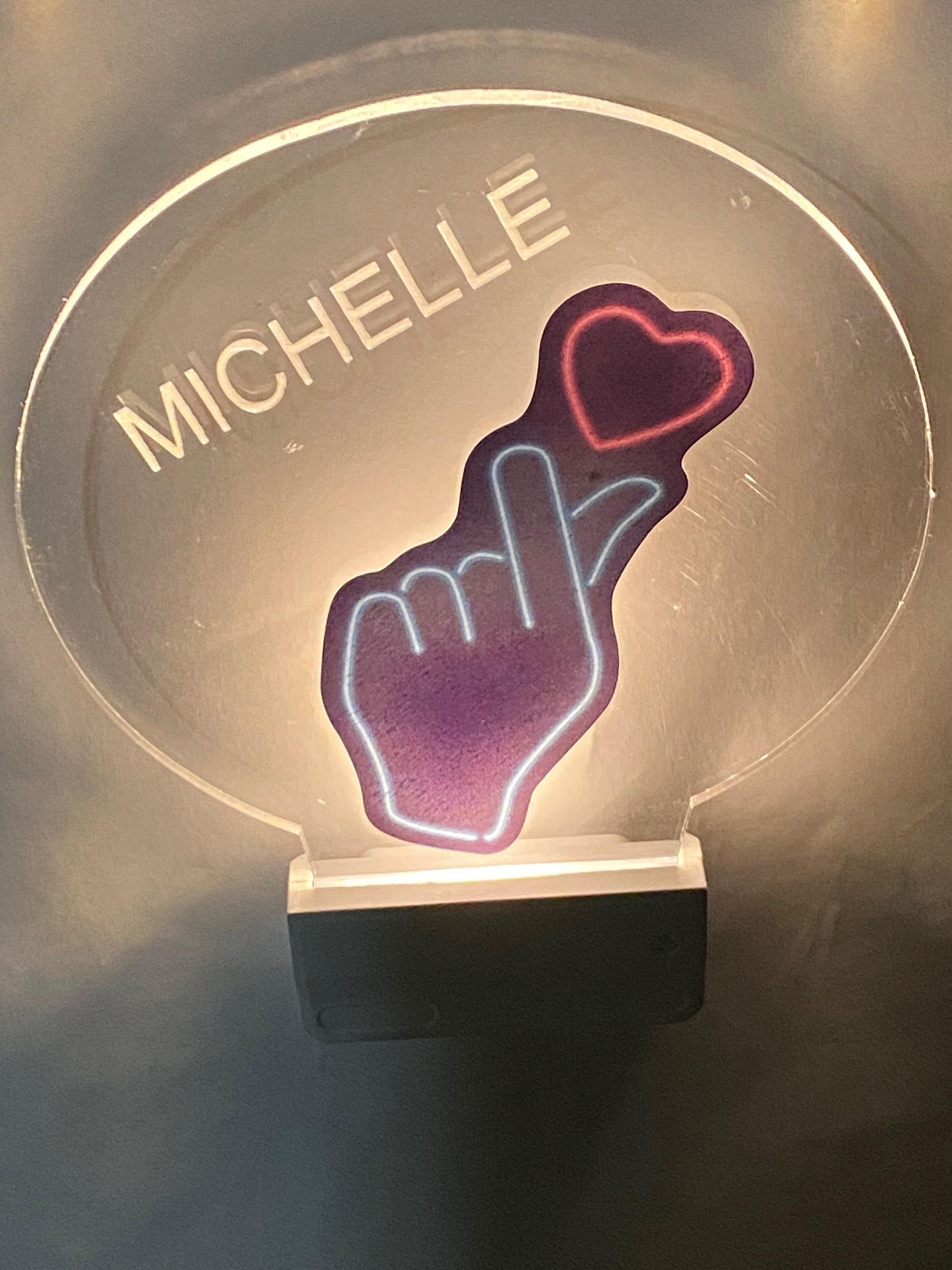 Hand Holding Heart Night Light Multi Color Personalized LED - Etsy UK