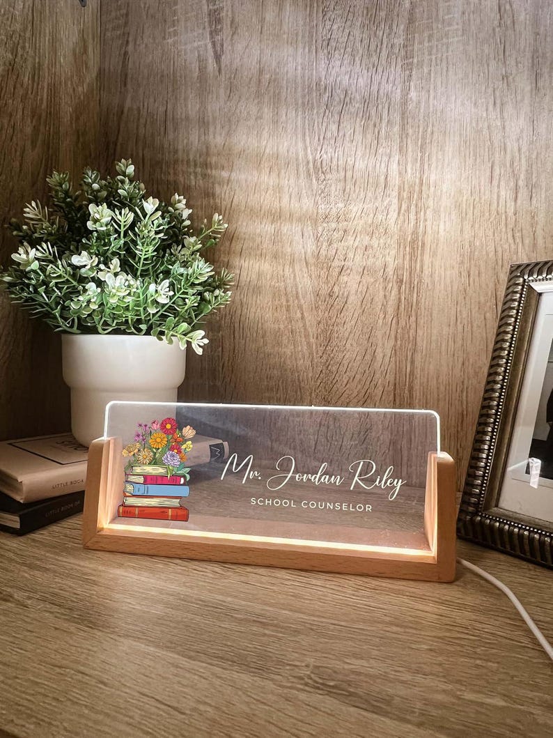 Personalized Name & Title Desk Plate Stand | Career School Student ...