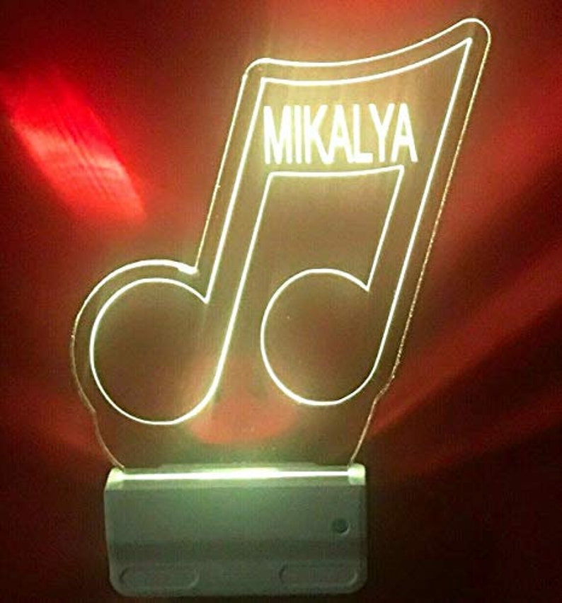 Music Notes Night Light Multi Color Personalized LED Wall | Etsy