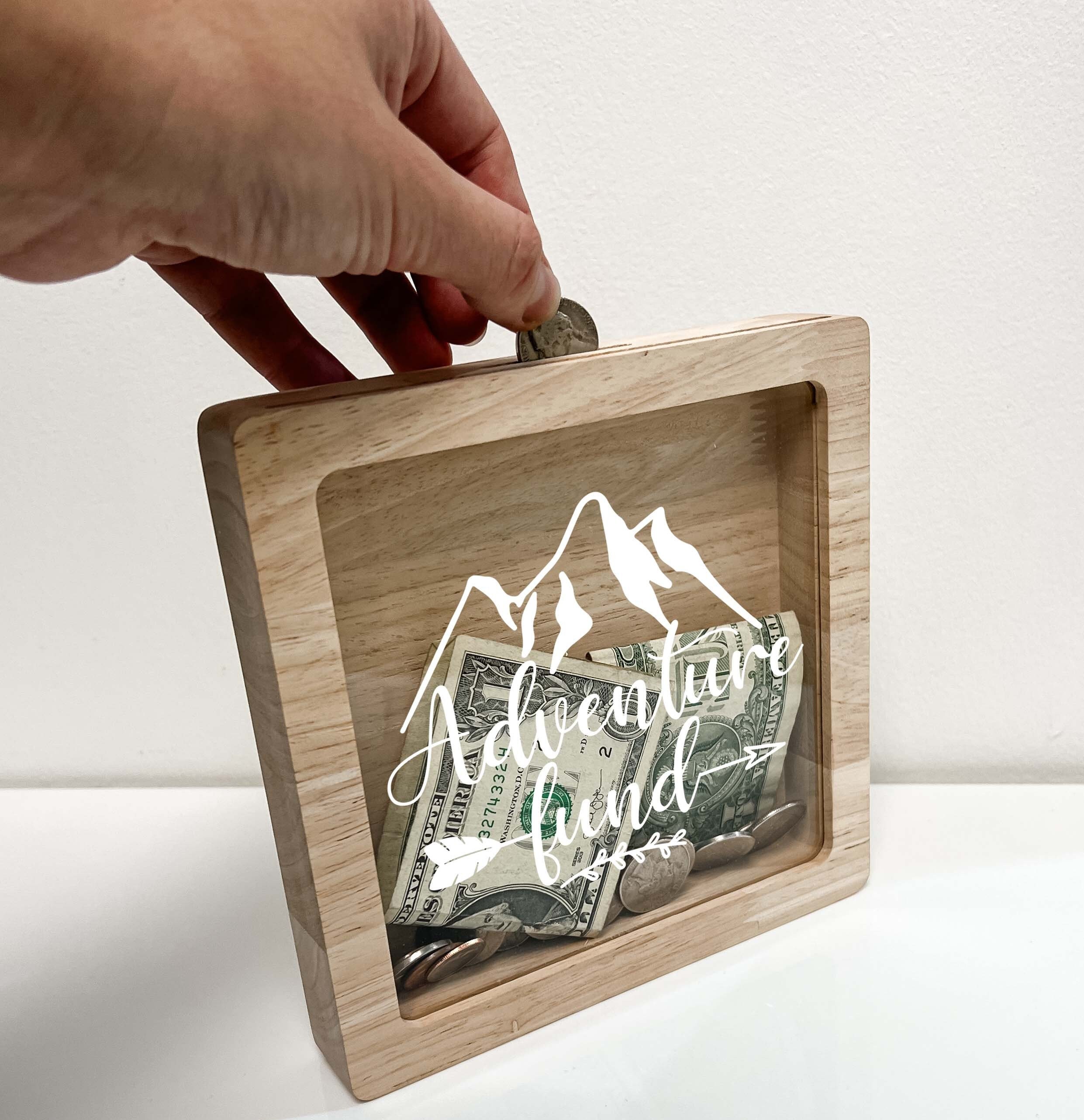 Personalized Wooden Money Box for Men, Custom Money Box, Family Couples ...