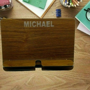 Tablet iPad Holder Stand Custom Desktop Organizer Personalized Free ...